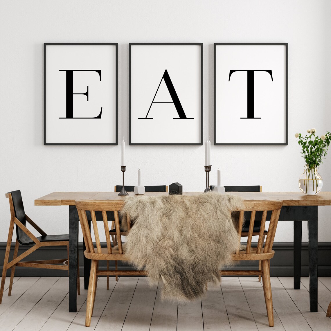 EAT Set of 3 Prints Dining Room Wall Art Kitchen Posters | Etsy