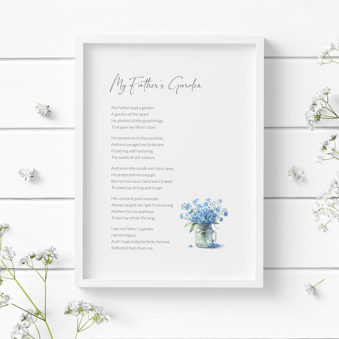 Sympathy Gift | My Father's Garden Print | My Father Kept A Garden Poem ...