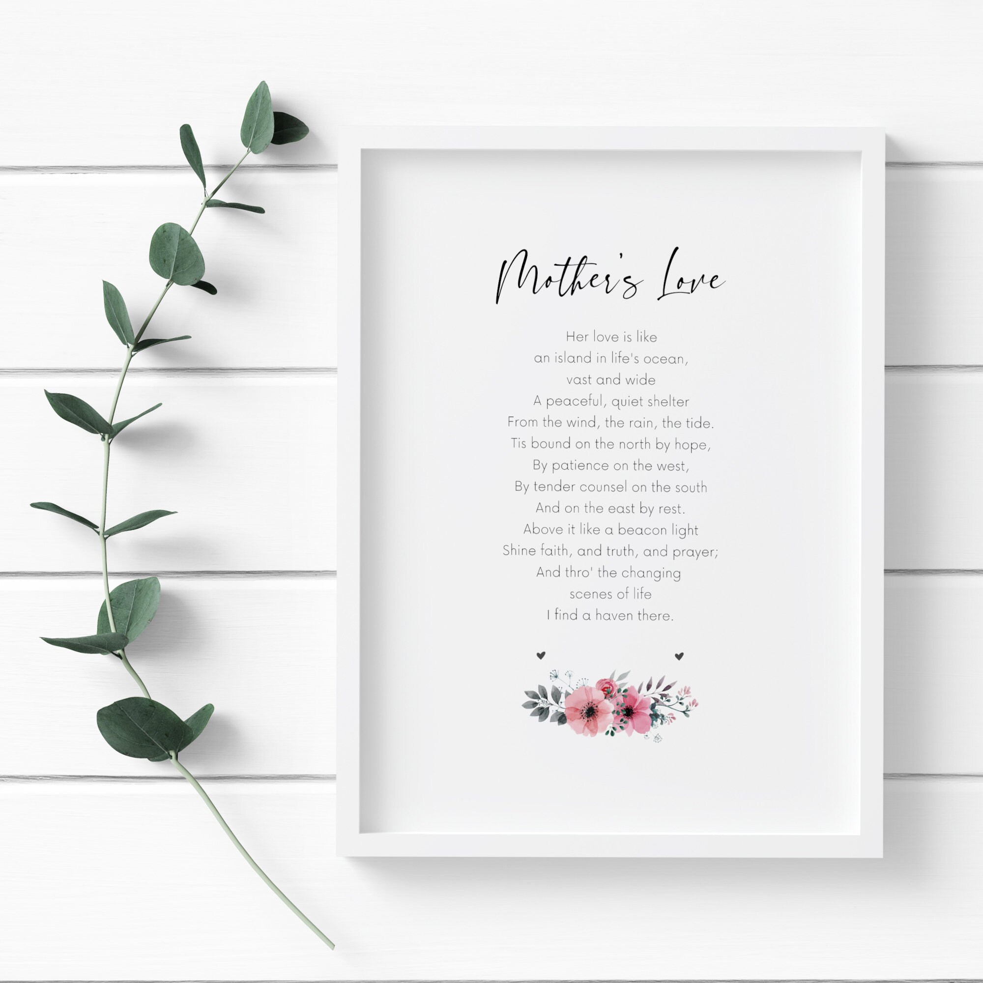 Mother's Love Poem Print | Gift for Mum | Mother's Day Gift | Birthday ...