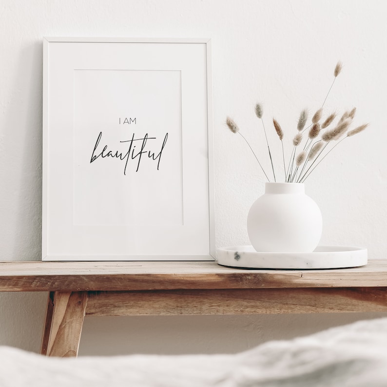 I Am Beautiful Print Printable Wall Art Quote Prints - Etsy