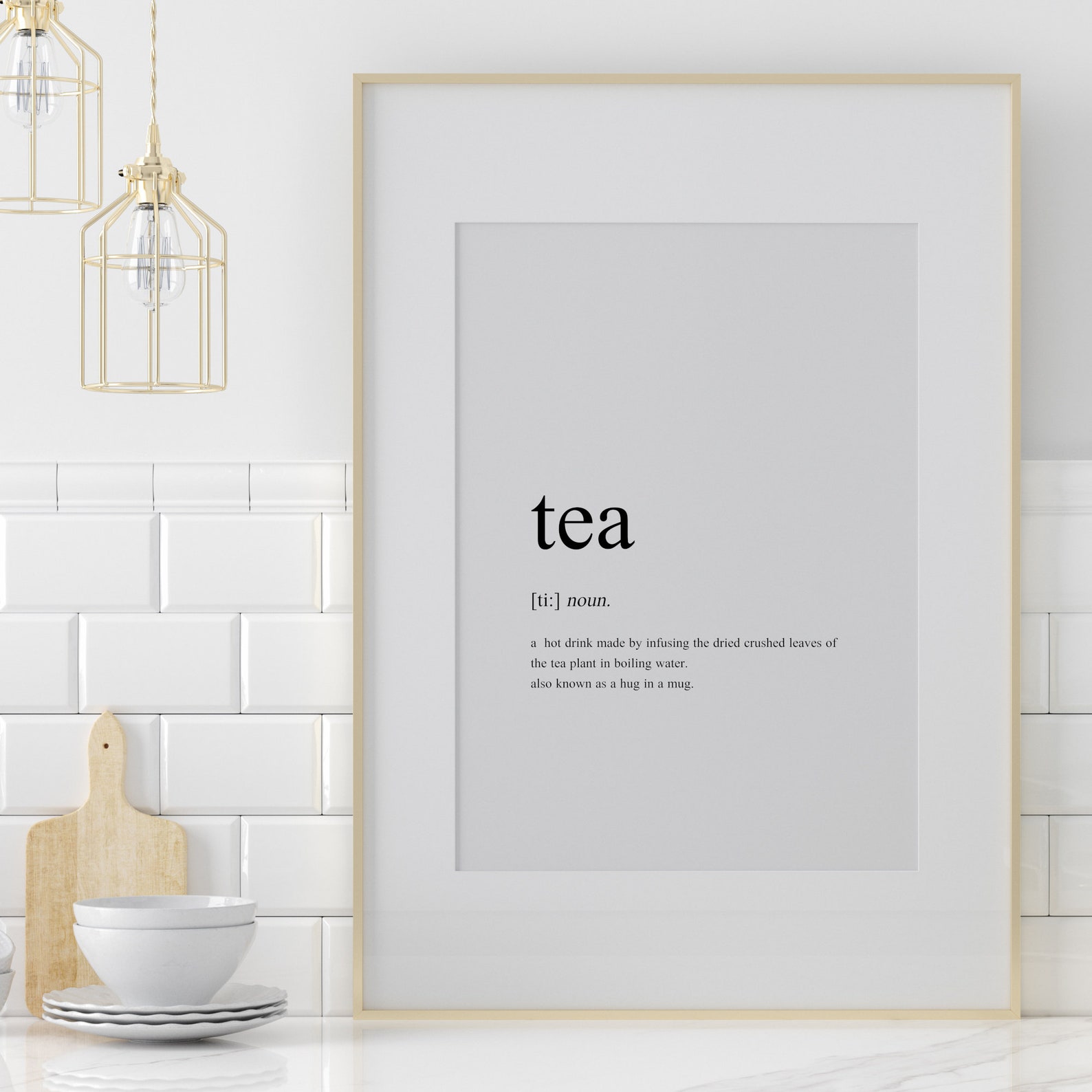 Tea Definition Print | Gift for Tea Lover | Kitchen Wall Art | Home ...