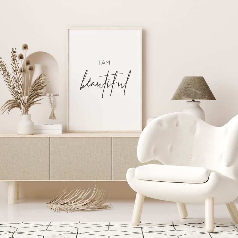 I Am Beautiful Print Printable Wall Art Quote Prints - Etsy
