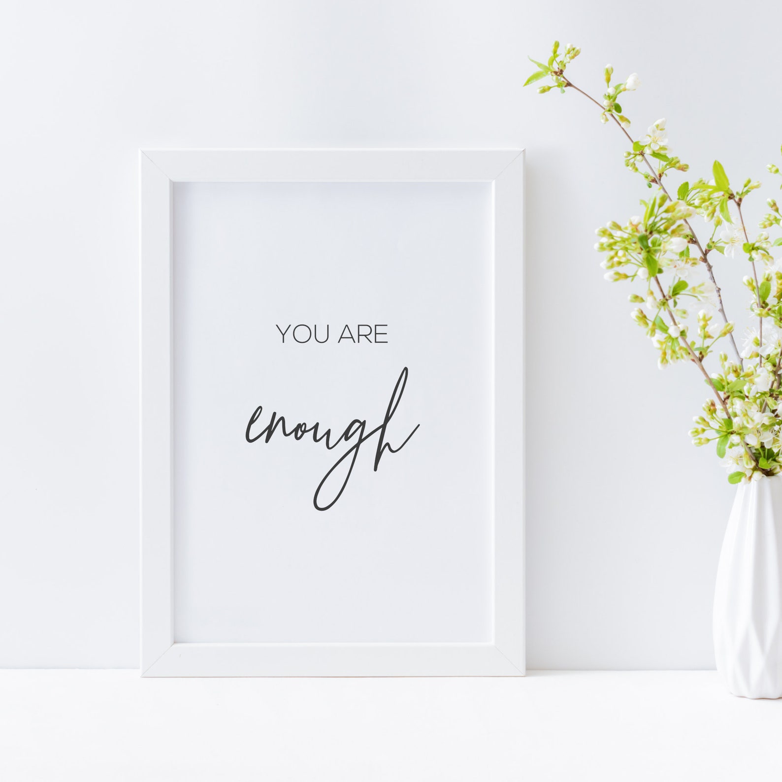 You Are Enough Print Affirmation Quote Inspirational Wall - Etsy UK