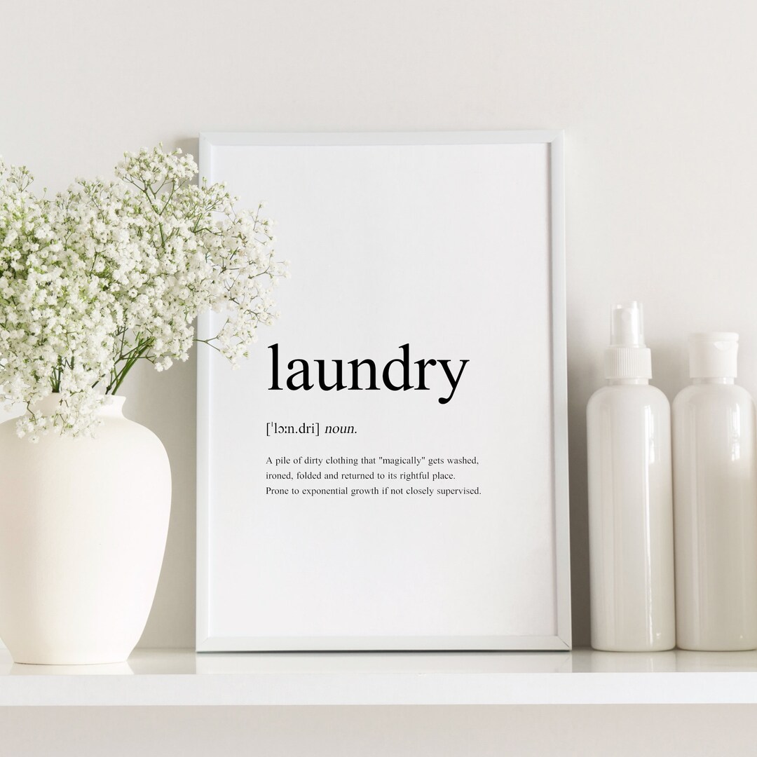 Laundry Definition Print Utility Room Wall Art Kitchen - Etsy