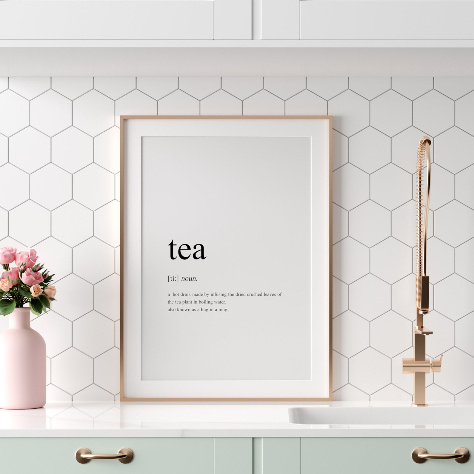 Tea Definition Print | Gift for Tea Lover | Kitchen Wall Art | Home ...