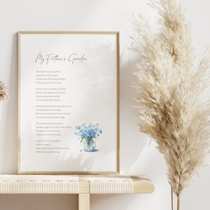 Sympathy Gift | My Father's Garden Print | My Father Kept A Garden Poem ...