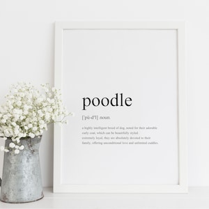 Poodle Definition Print | Gotcha Day Gift for Dog Lover | New Puppy ...