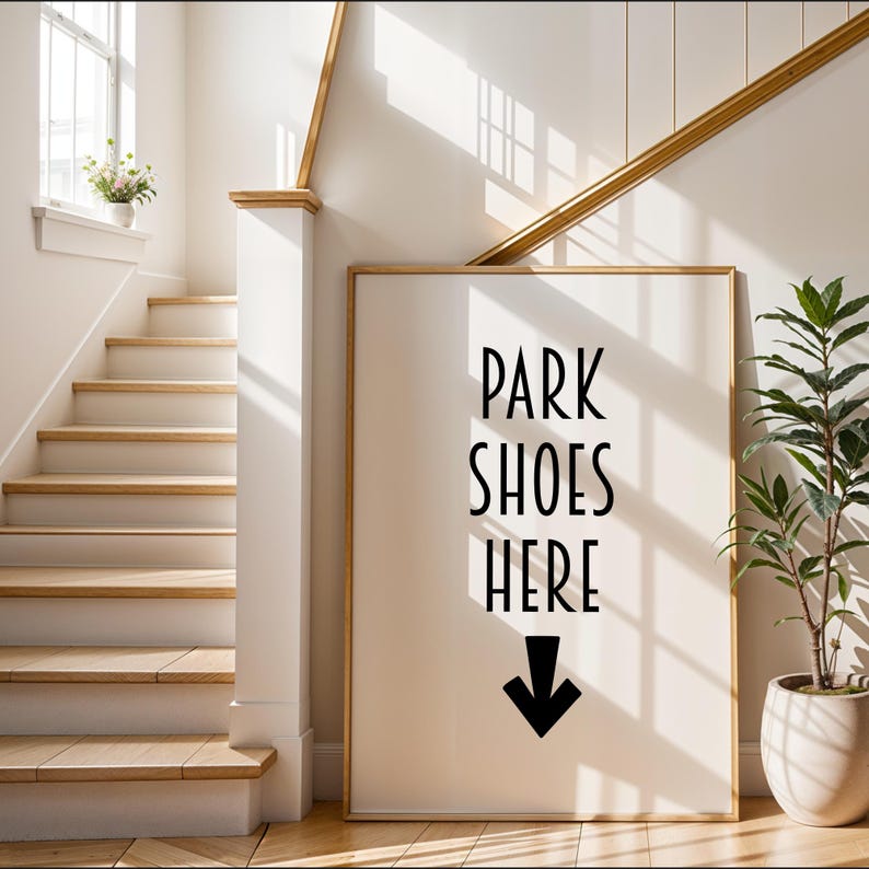 Park Shoes Here Print | Entrance Way Wall Art | Hallway Decor | Shoe ...
