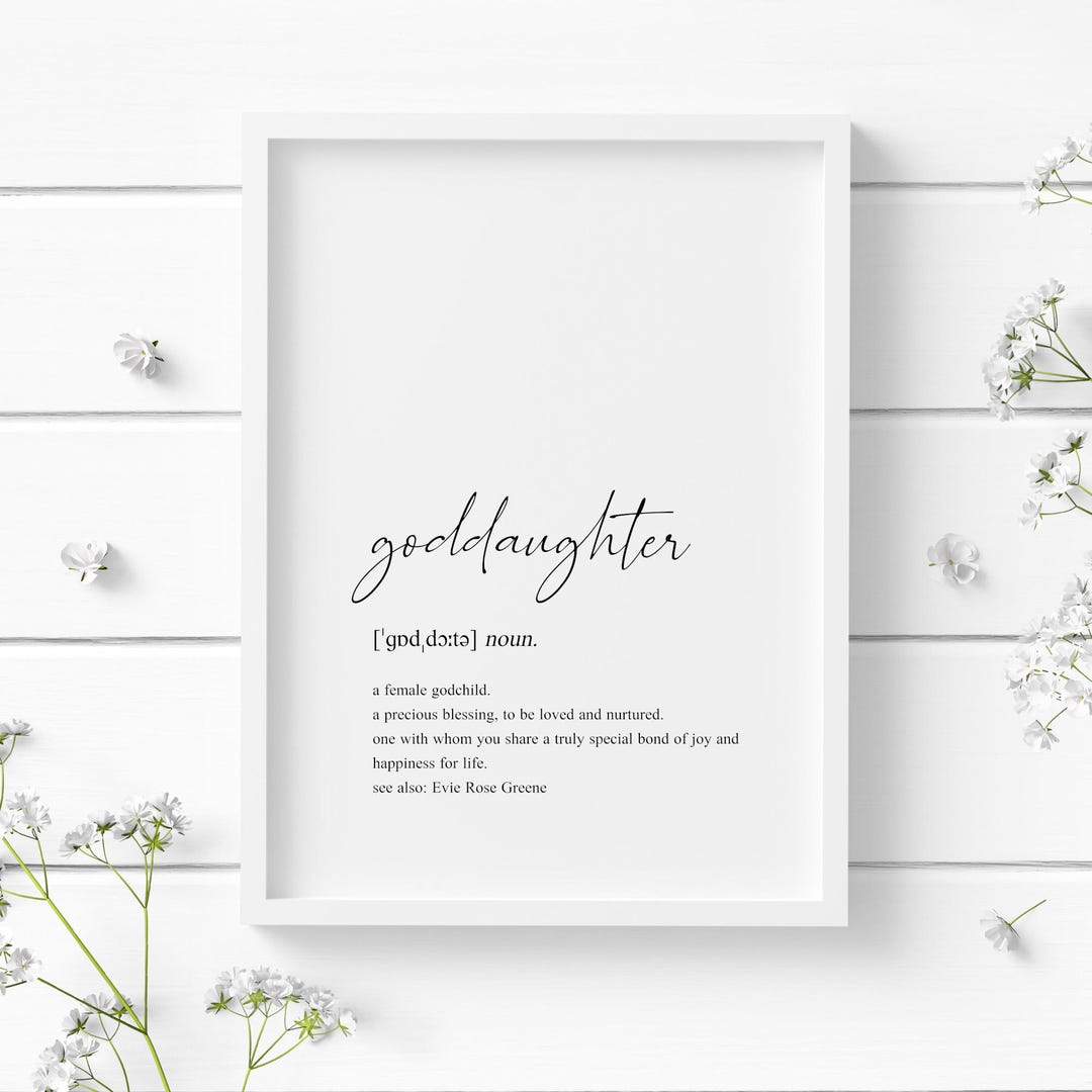 Goddaughter Definition Print | Gift for Godparent or Godchild ...