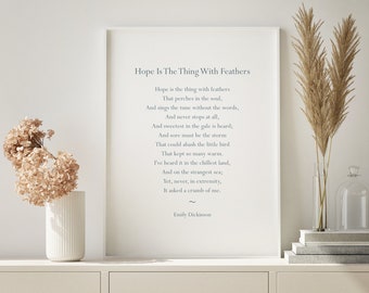 Hope is the Thing With Feathers by Emily Dickinson | Digital Download ...