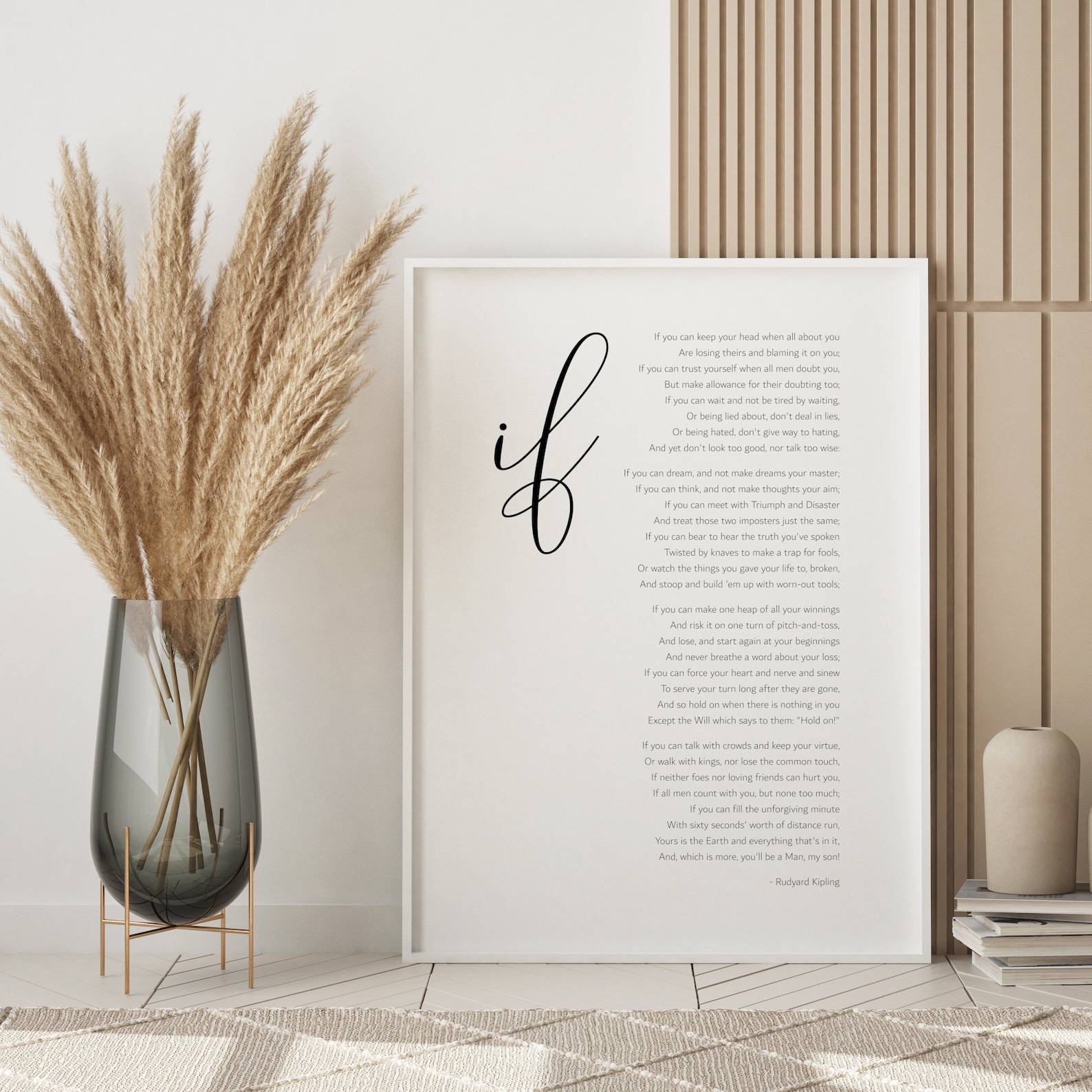 If by Rudyard Kipling Print Inspirational Poetry Literary - Etsy UK