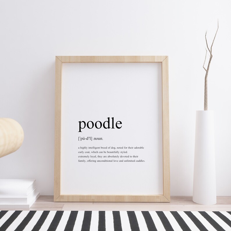 Poodle Definition Print | Gotcha Day Gift for Dog Lover | New Puppy ...