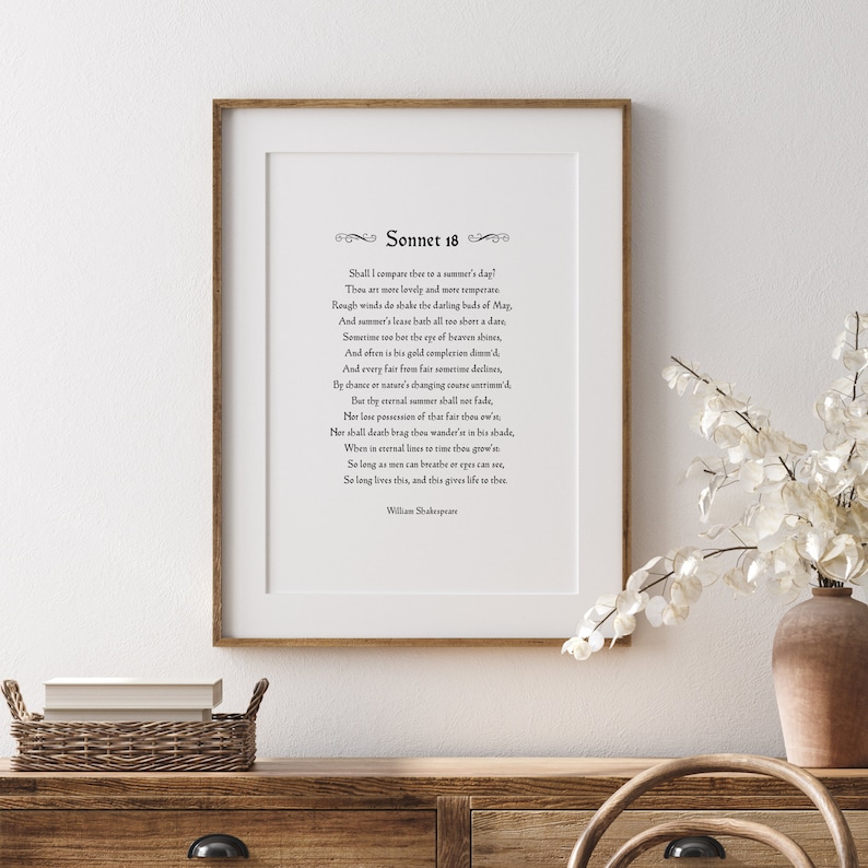 Shall I Compare Thee to A Summer's Day? Print | Romantic Wall Art ...