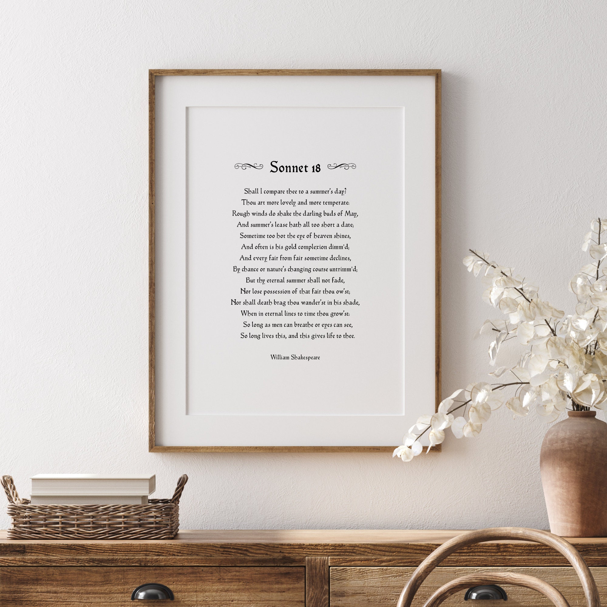 Shall I Compare Thee to A Summer's Day? Print | Romantic Wall Art ...