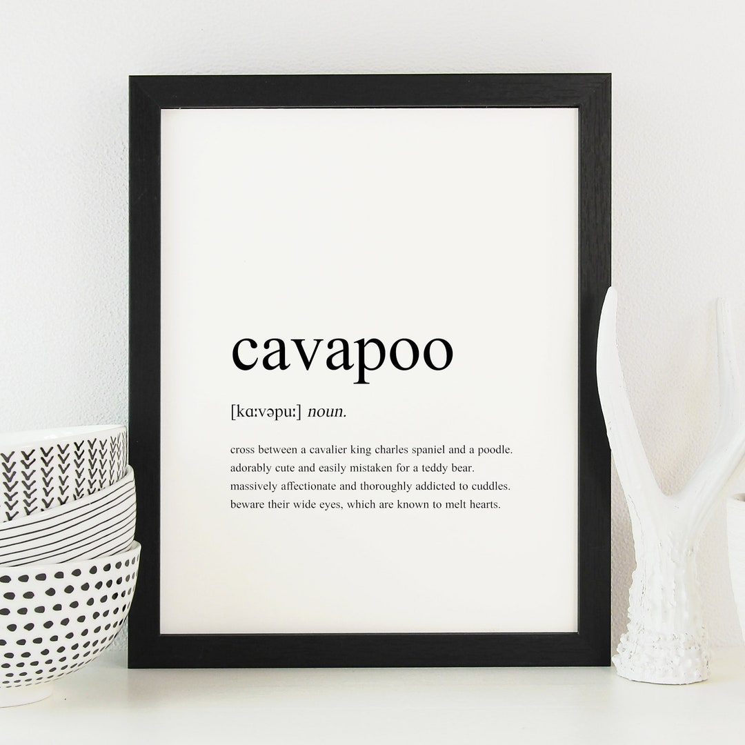Cavapoo Definition Print | Cavapoo Gift for Dog Lover | Wall Art | Home ...