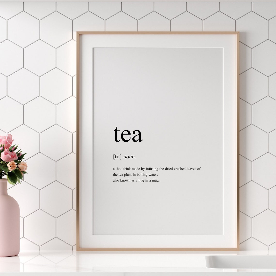 Tea Definition Print | Gift for Tea Lover | Kitchen Wall Art | Home ...