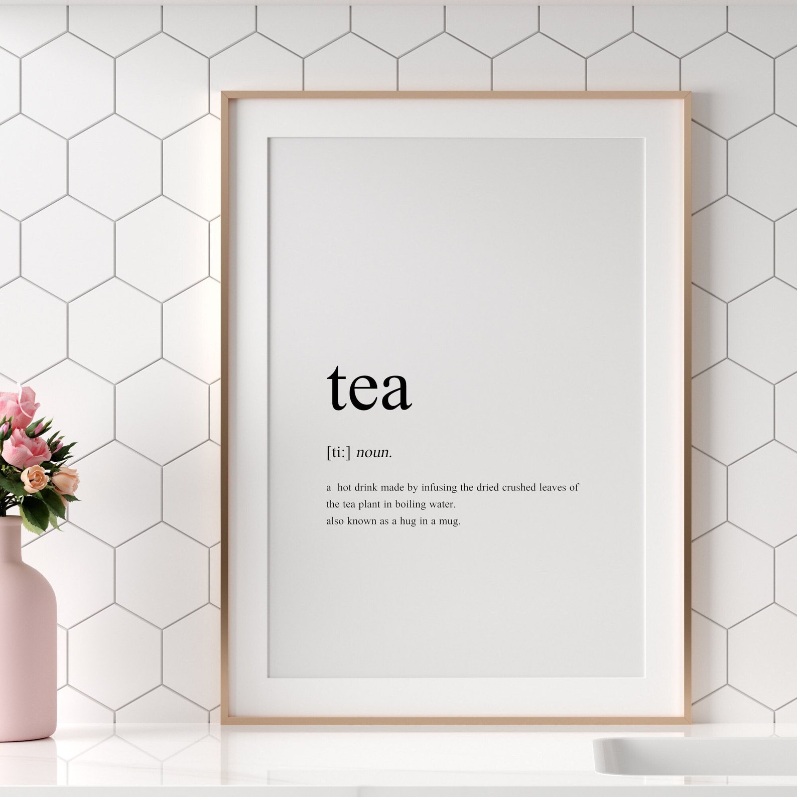 Tea Definition Print | Gift for Tea Lover | Kitchen Wall Art | Home ...