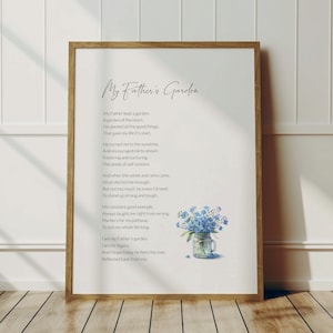 Sympathy Gift | My Father's Garden Print | My Father Kept A Garden Poem ...