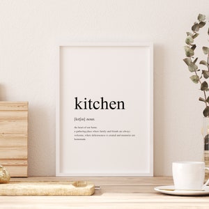 Kitchen Definition Print | Kitchen Wall Art | Kitchen Accessory ...