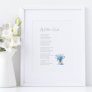 Sympathy Gift | My Father's Garden Print | My Father Kept A Garden Poem ...