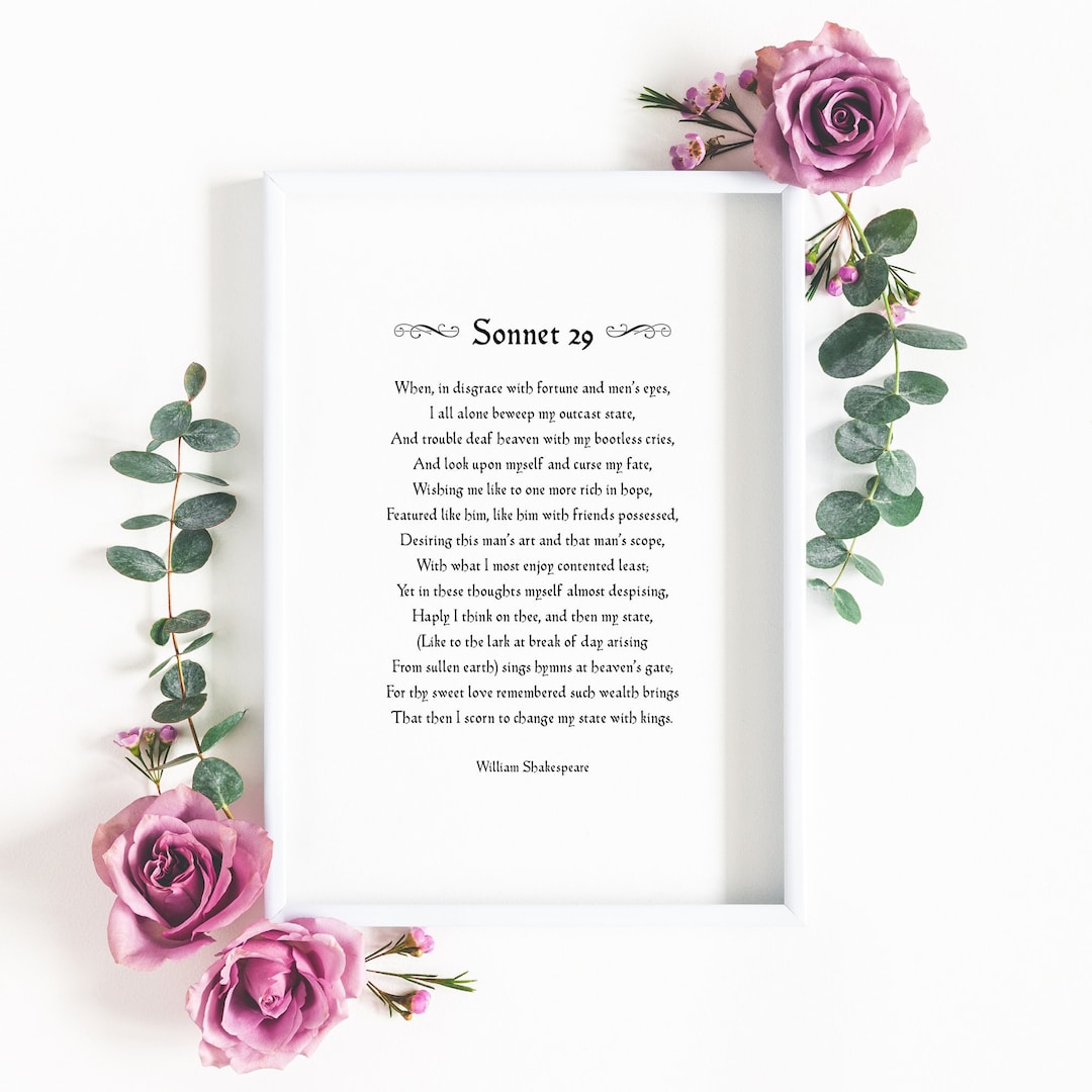 For Thy Sweet Love Remembered | Romantic Print | Shakespeare Poetry ...