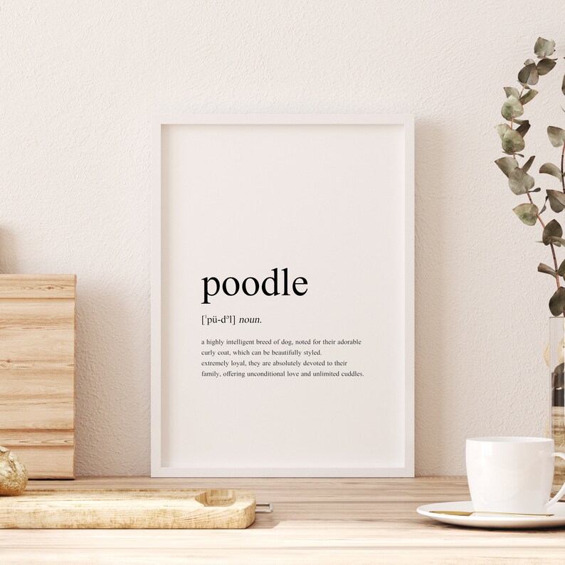 Poodle Definition Print Gift for Dog Lover Wall Art Home - Etsy