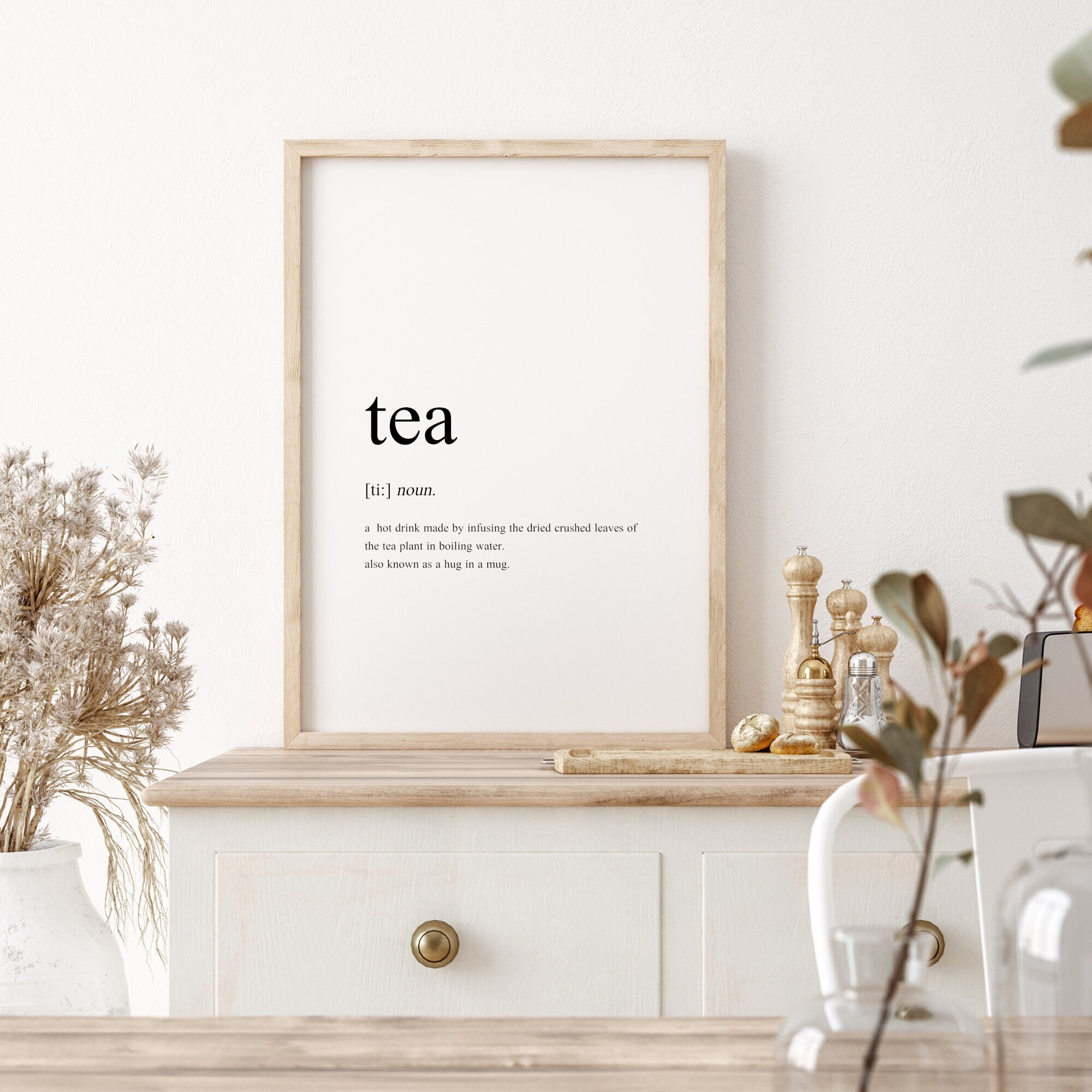 Tea Definition Print | Gift for Tea Lover | Kitchen Wall Art | Home ...