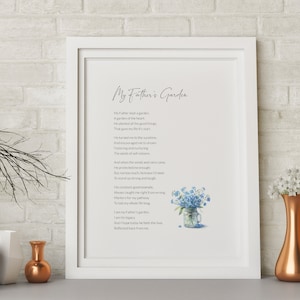 Sympathy Gift | My Father's Garden Print | My Father Kept A Garden Poem ...