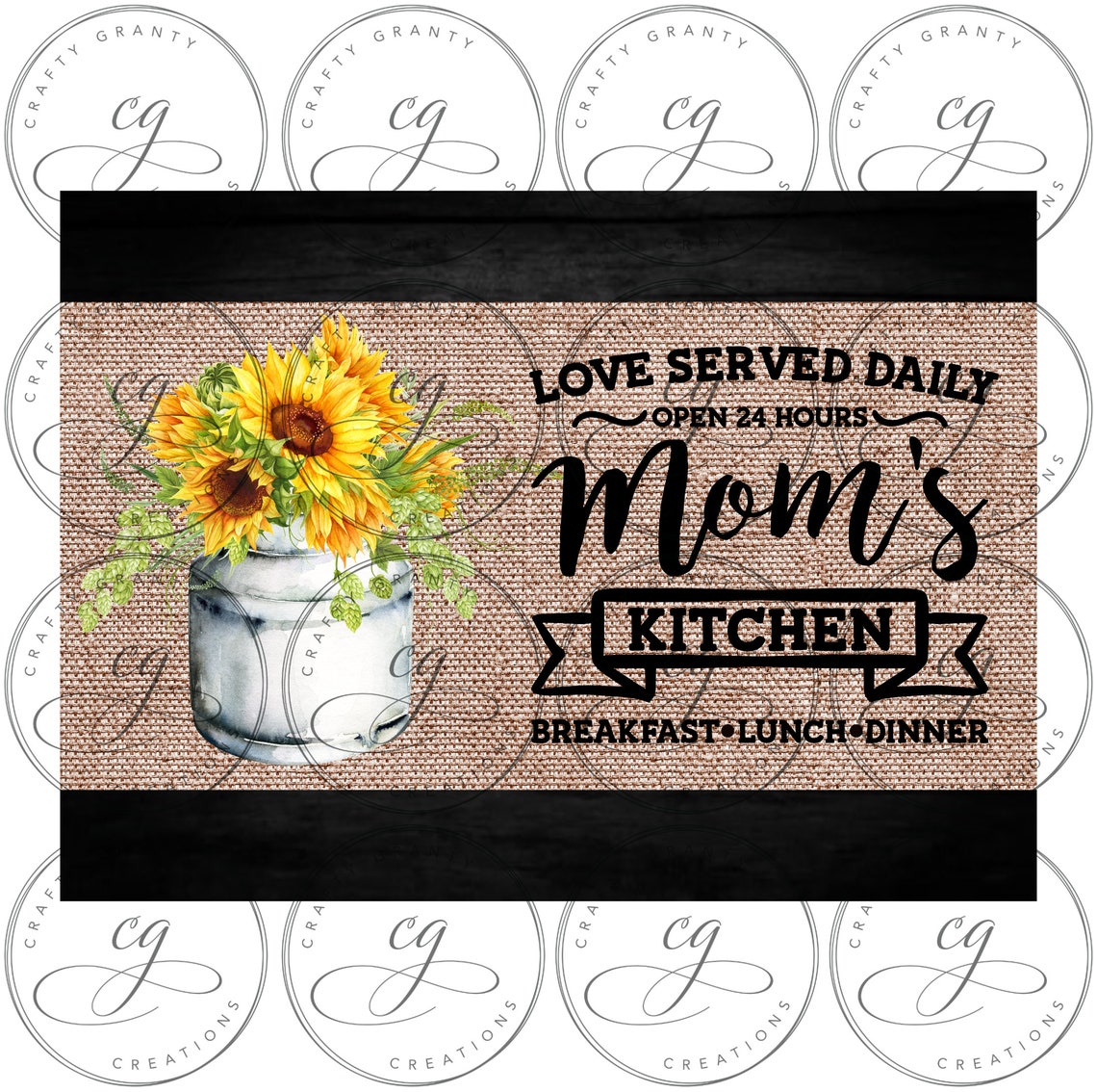 Mom's Kitchen Love Served Daily Mom Cutting Board Design - Etsy