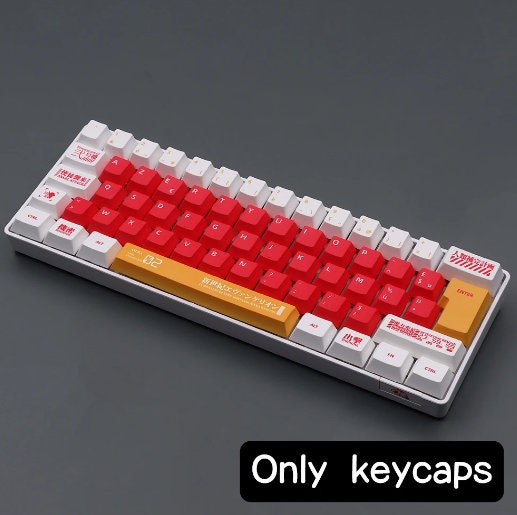 Evangelion Asuka Customized Keycaps Cherry Profile Keycap ISO Layout ...