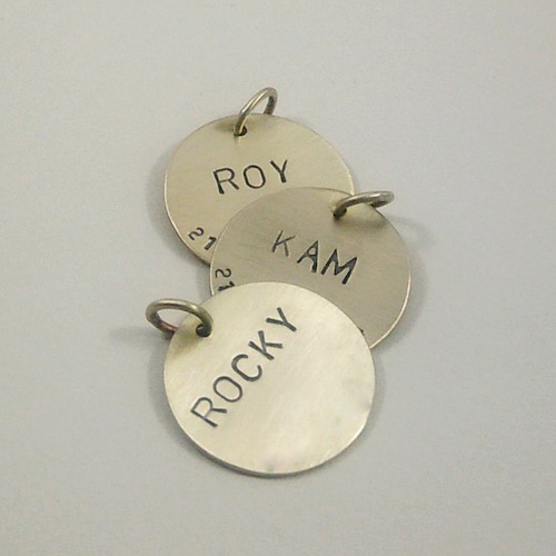 Personalized Circle Round Brass Dog Tag ID for Collar With - Etsy