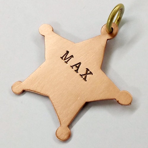 Personalized Sheriff Star Badge Dog Tag ID for Dog Collar Tag - Etsy