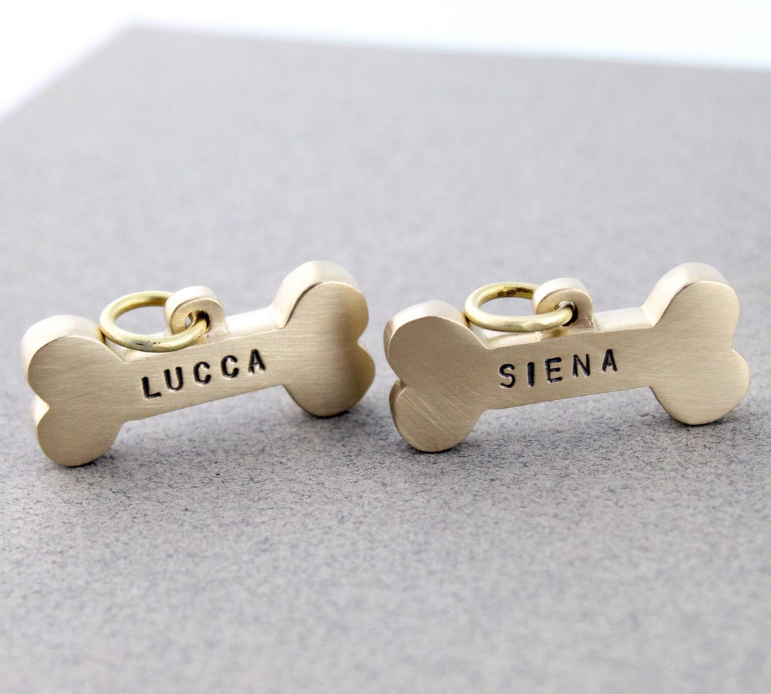 Bone Dog Tag, Custom Brass Engraved Dog ID - Etsy