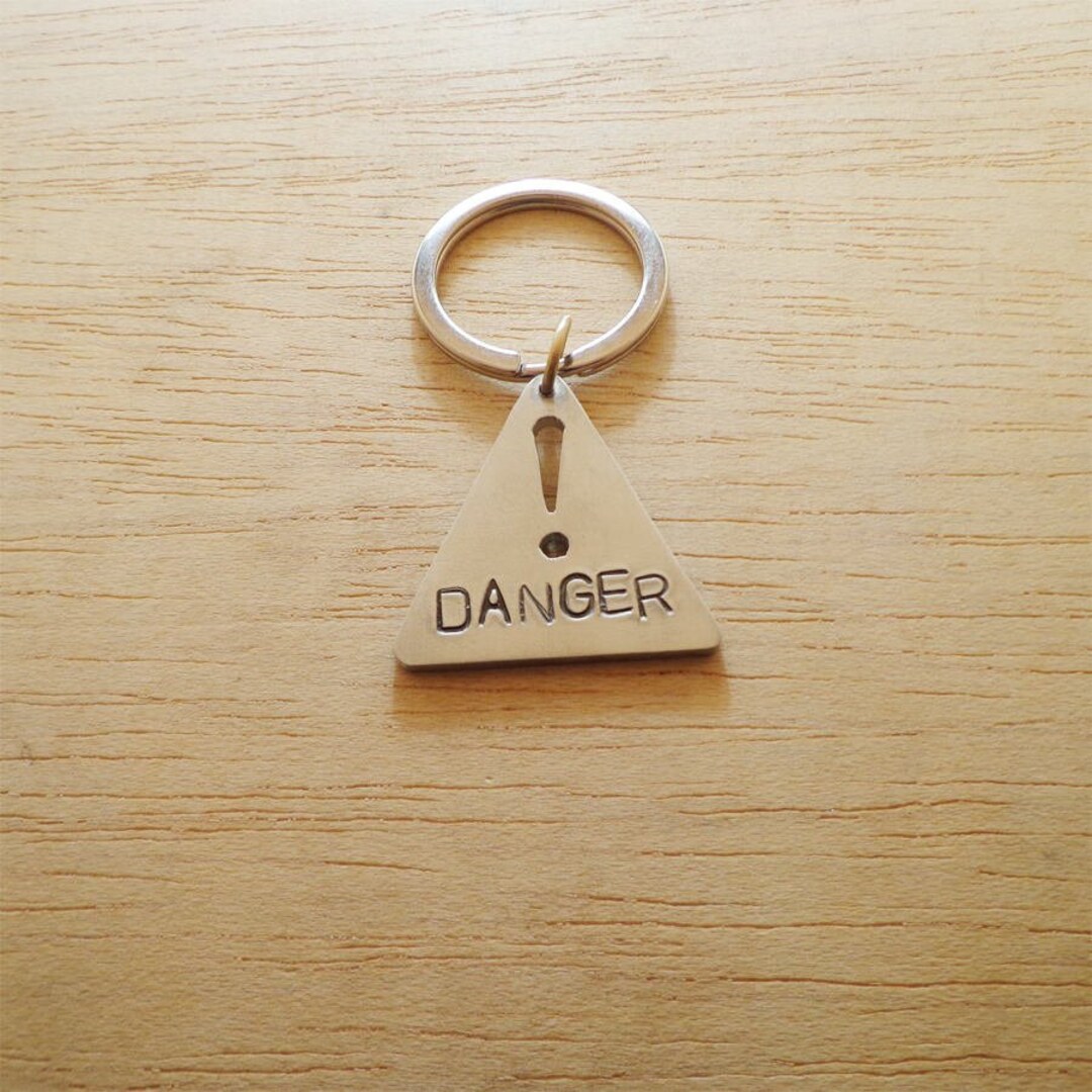 Personalized Danger Symbol Dog Tag ID for Collar ID Tag With - Etsy