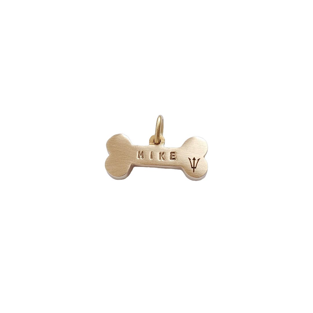 Trident Dog Tag in Bone Shape, Custom Engraved Pet ID for Dogs ...