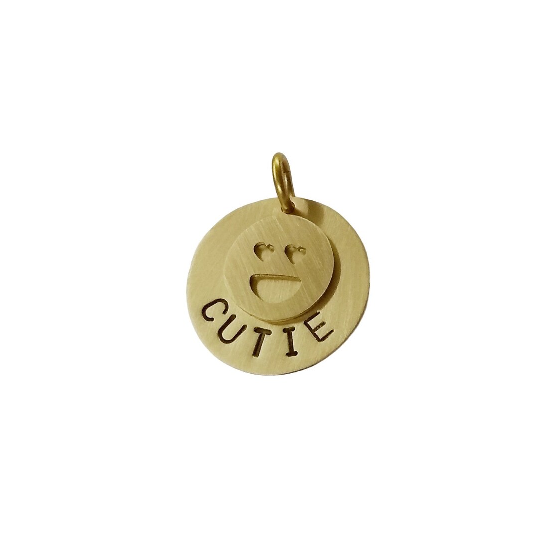 Personalized Smile Love Eyes Emoji Dog Tag ID for Dog Collar Tag With ...