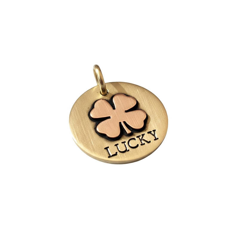 Shamrock Dog Tag, Custom Hand Stamped Lucky Pet ID, Engraved Collar Tag ...