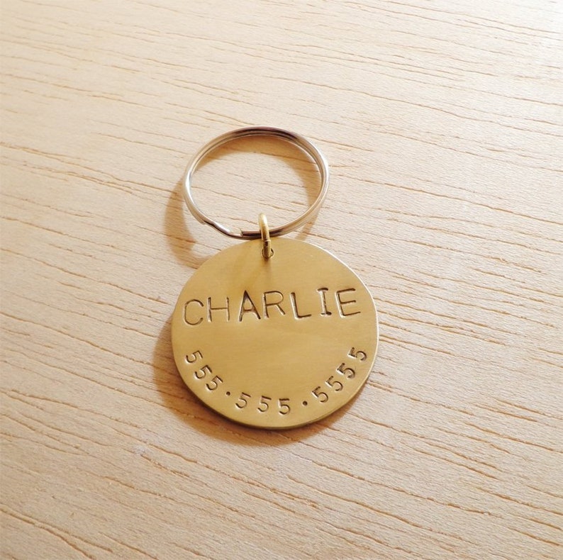 Personalized Dog Tag for Collar With Stamped Front Name Back - Etsy