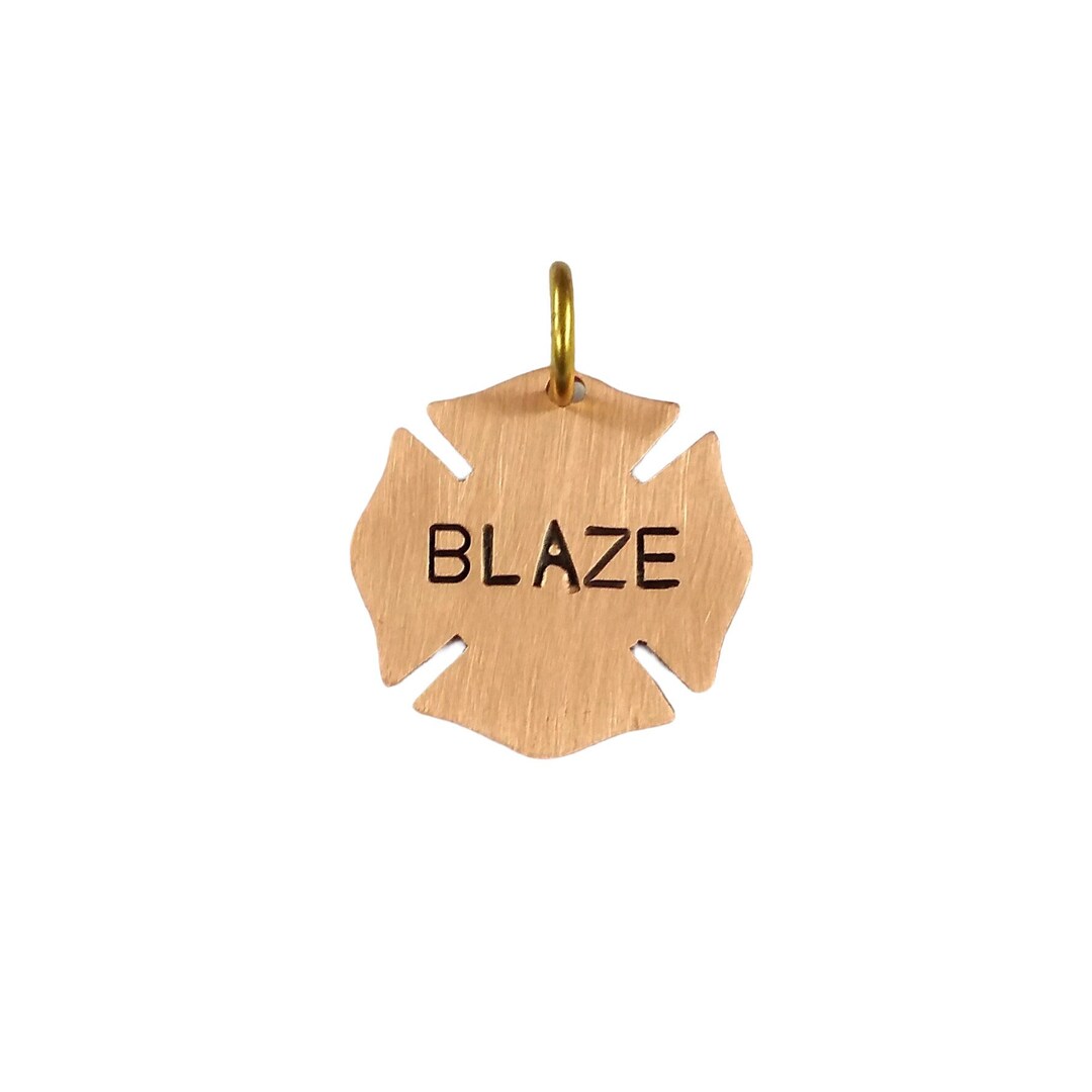 Firefighter Dog Tag, Custom Metal ID Collar Tag Personalized With Name ...