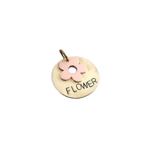 Personalized Floral Dog Tag ID for Collar Tag With Stamped Front Name ...