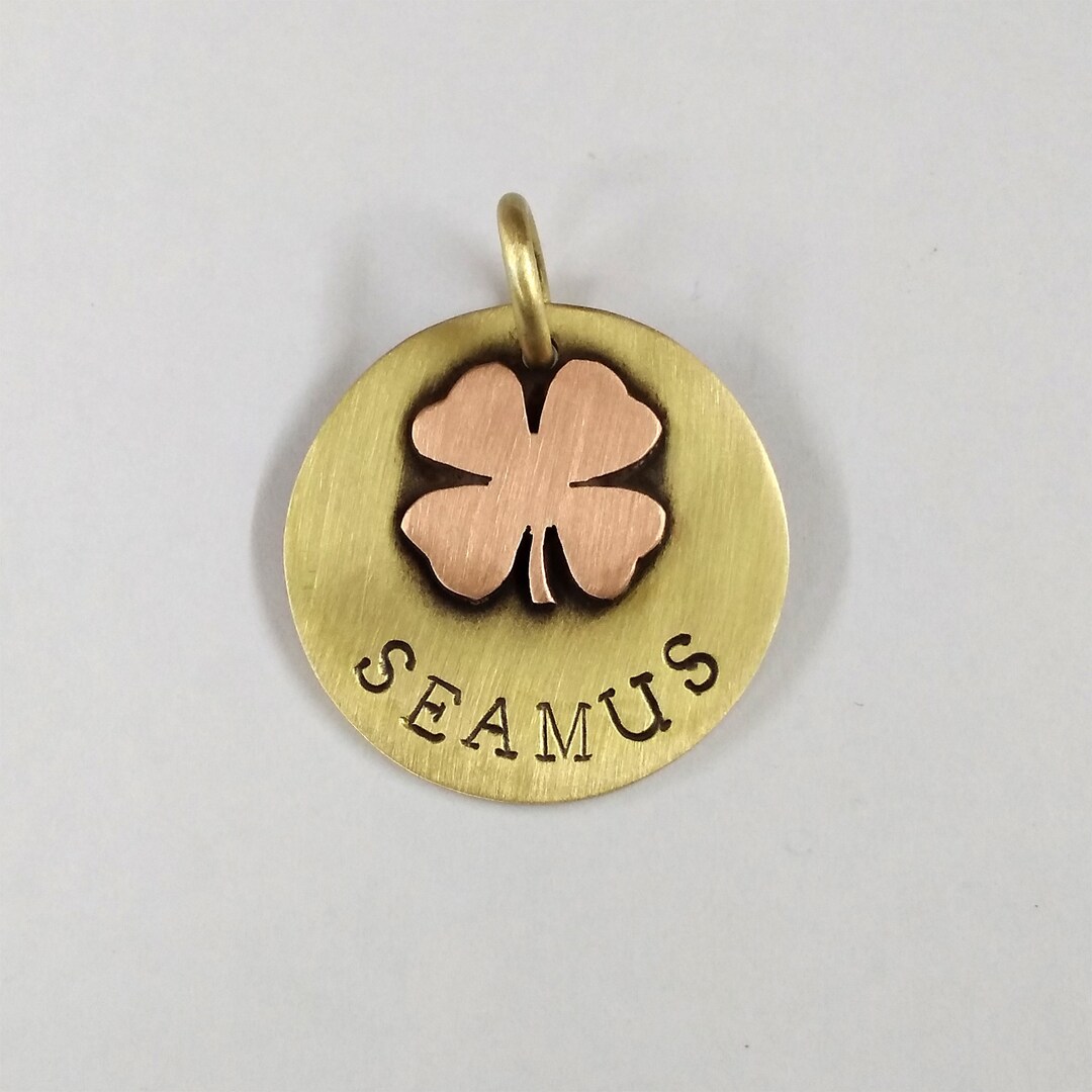 Personalized Lucky Clover Dog Tag ID for Collar With Stamped - Etsy