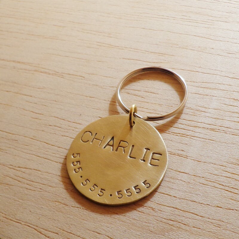 Personalized Dog Tag for Collar With Stamped Front Name Back | Etsy