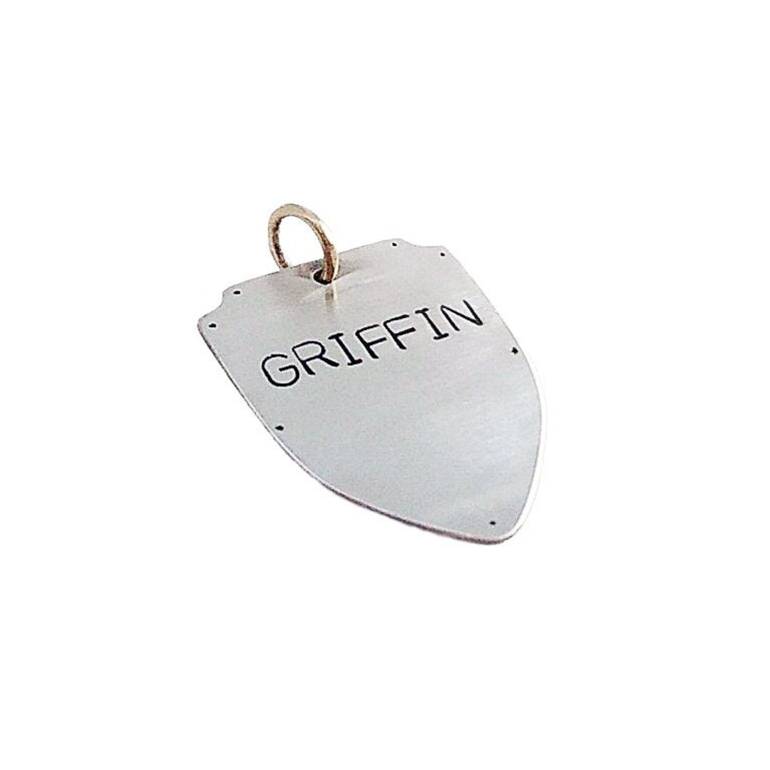 Personalized Shield of Knight Dog Tag ID for Collar With Stamped Front ...