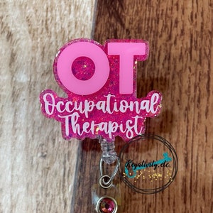 Occupational Therapist Badge Reel • OT Therapy Holistic Glitter • Made ...