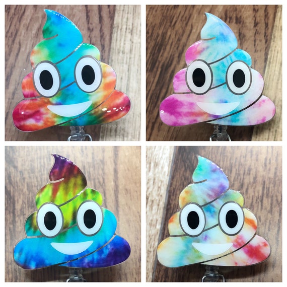 Tie Dye Poop Emoji Badge Reel Stomach Gastroenterology Gastro | Etsy