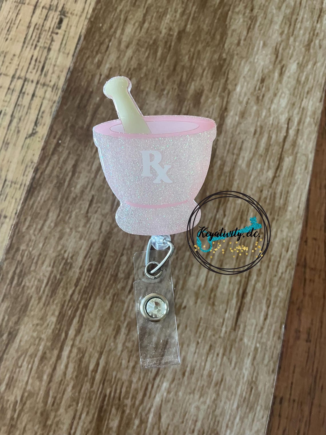 Light Pink Mortar and Pestle Pharmacist Badge Reel • Pharmacy Tech Week ...