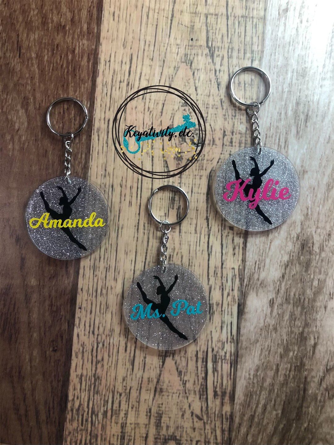 Dance Glitter Keychain • Made to Order • You Choose Colors Dancer Jazz ...