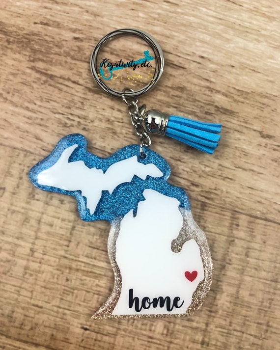 Michigan Keychain Mitten Home State UP Lower Peninsula Great | Etsy