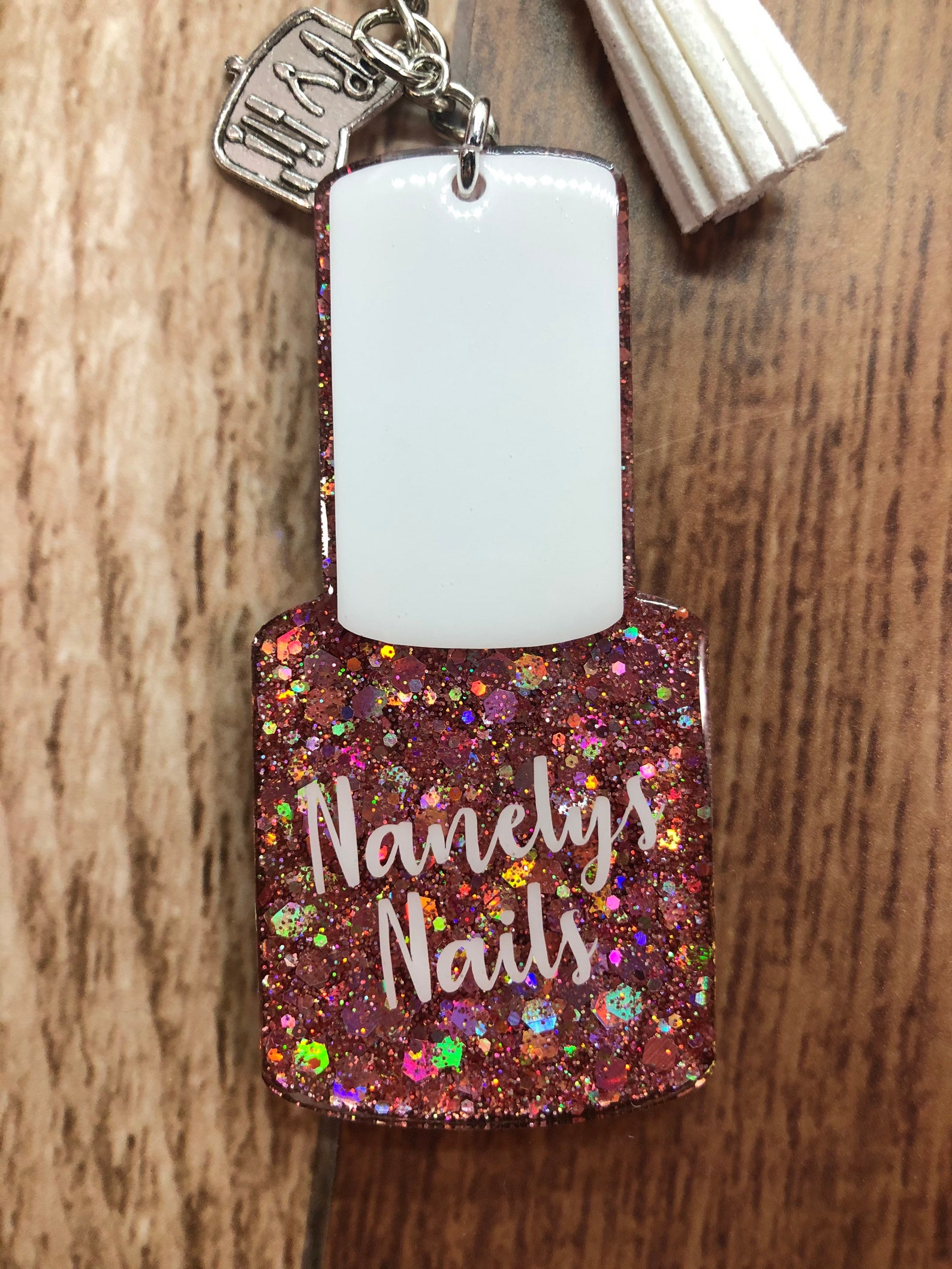 Nail Polish Keychain • Glitter Tassel Key Chain • Made to Order You ...