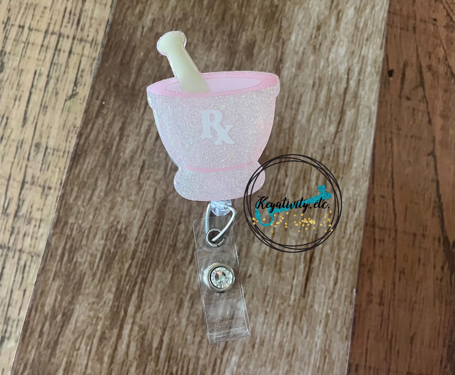 Light Pink Mortar and Pestle Pharmacist Badge Reel • Pharmacy Tech Week ...